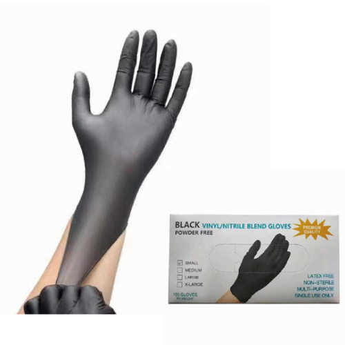 ブラック ビニール&ニトリルブレンドグローブ L 100枚入